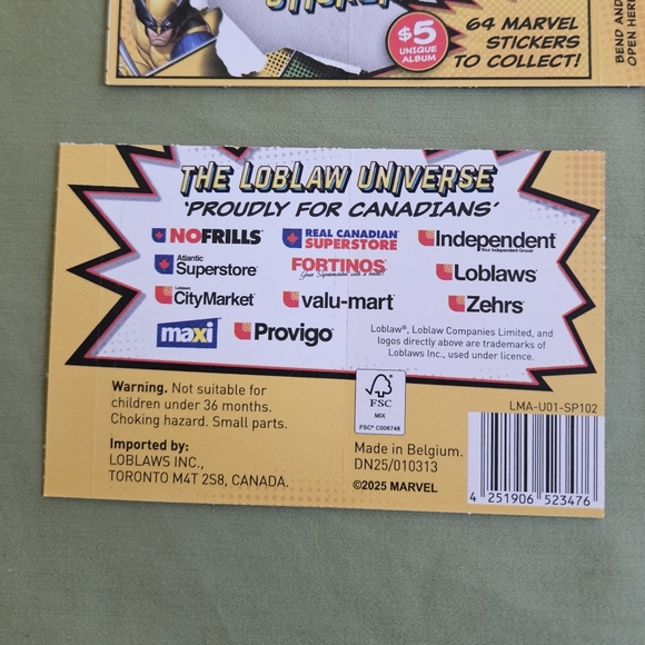 Marvel | Toys | 2 Packs 225 Be A Hero Marvel Superstore Loblaws Sticker ...